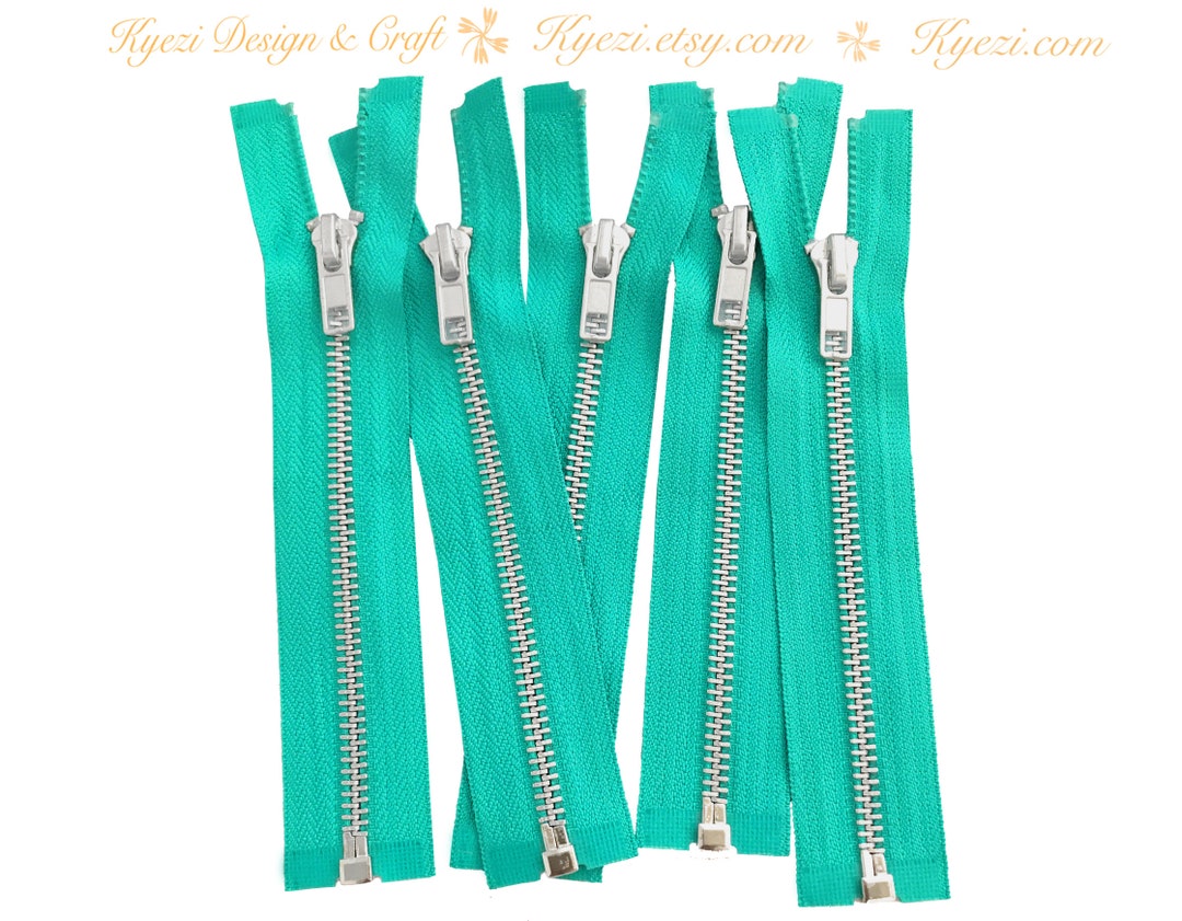 32 Inch Green Silver Separating Jacket Zipper, Gauge 5 Sale Wholesale ...