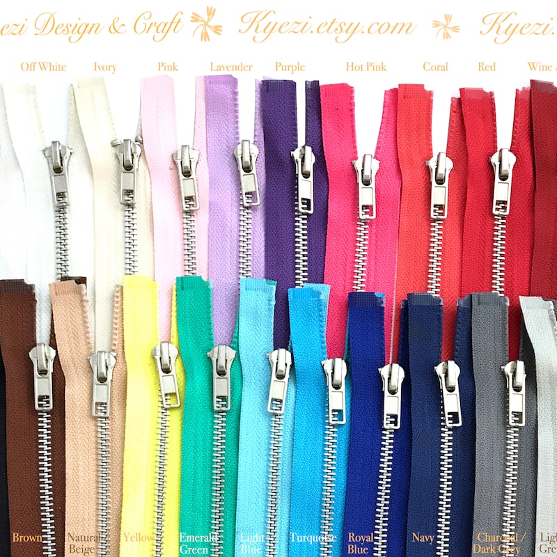 4.5 Inch 5 Metal Zippers - Etsy