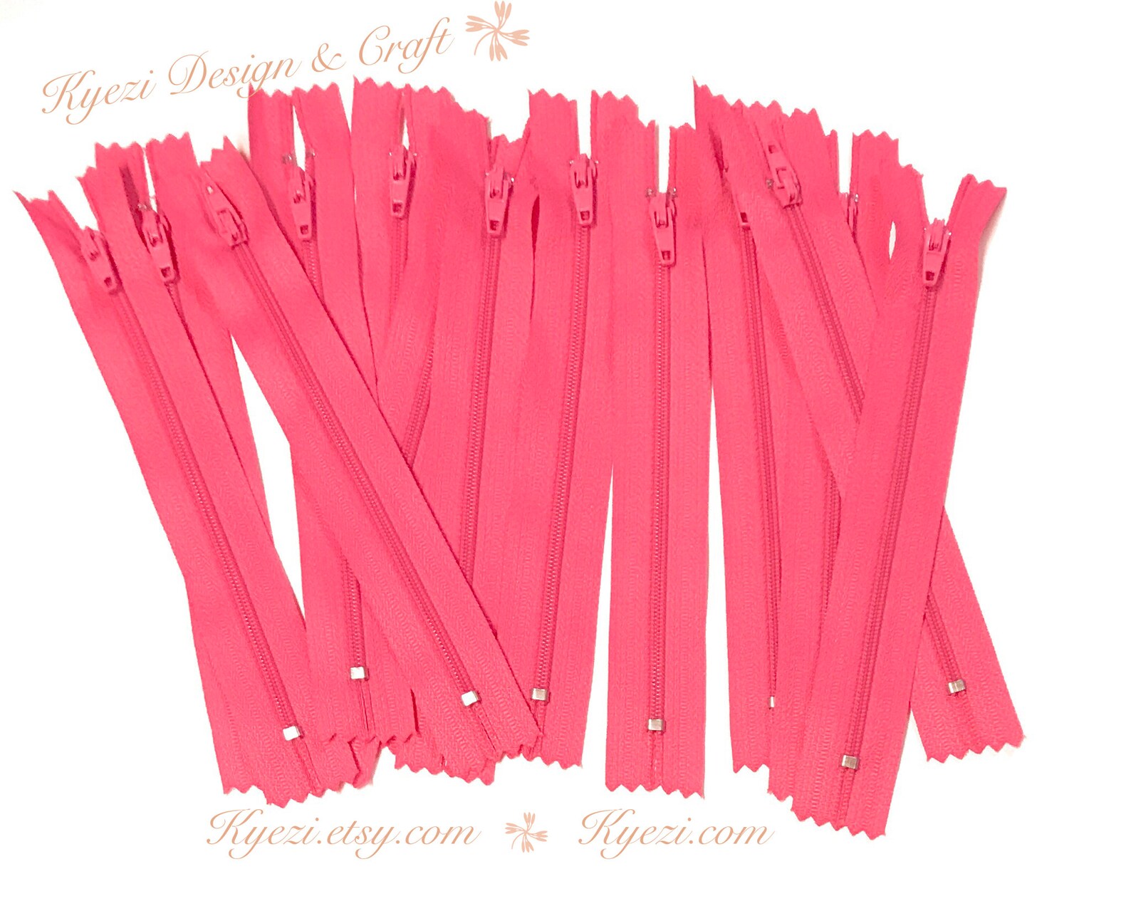 5 10 15 Pcs 3 Inch Hot Pink Nylon Coil Zippers - Etsy