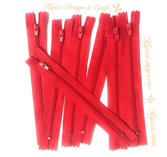 5 10 15 Pcs 20 Inch Red Nylon Coil Zippers | Etsy