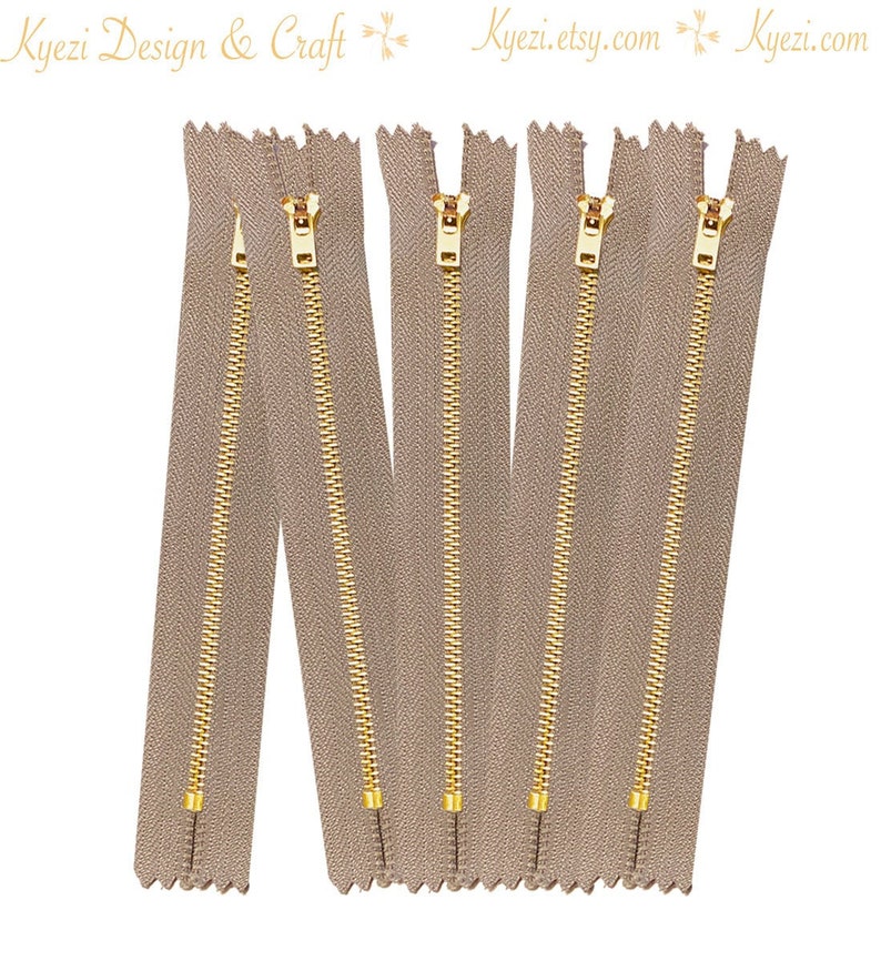 1 5 10 Pcs 6 Inch Natural Beige Tape Jeans Zippers #5 Brass Teeth ...