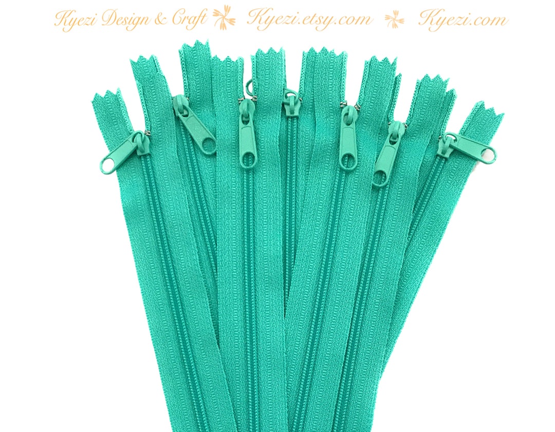 1 to 10 Pcs 18 Inch Emerald Green Long Pull Nylon Zippers, Handbag ...