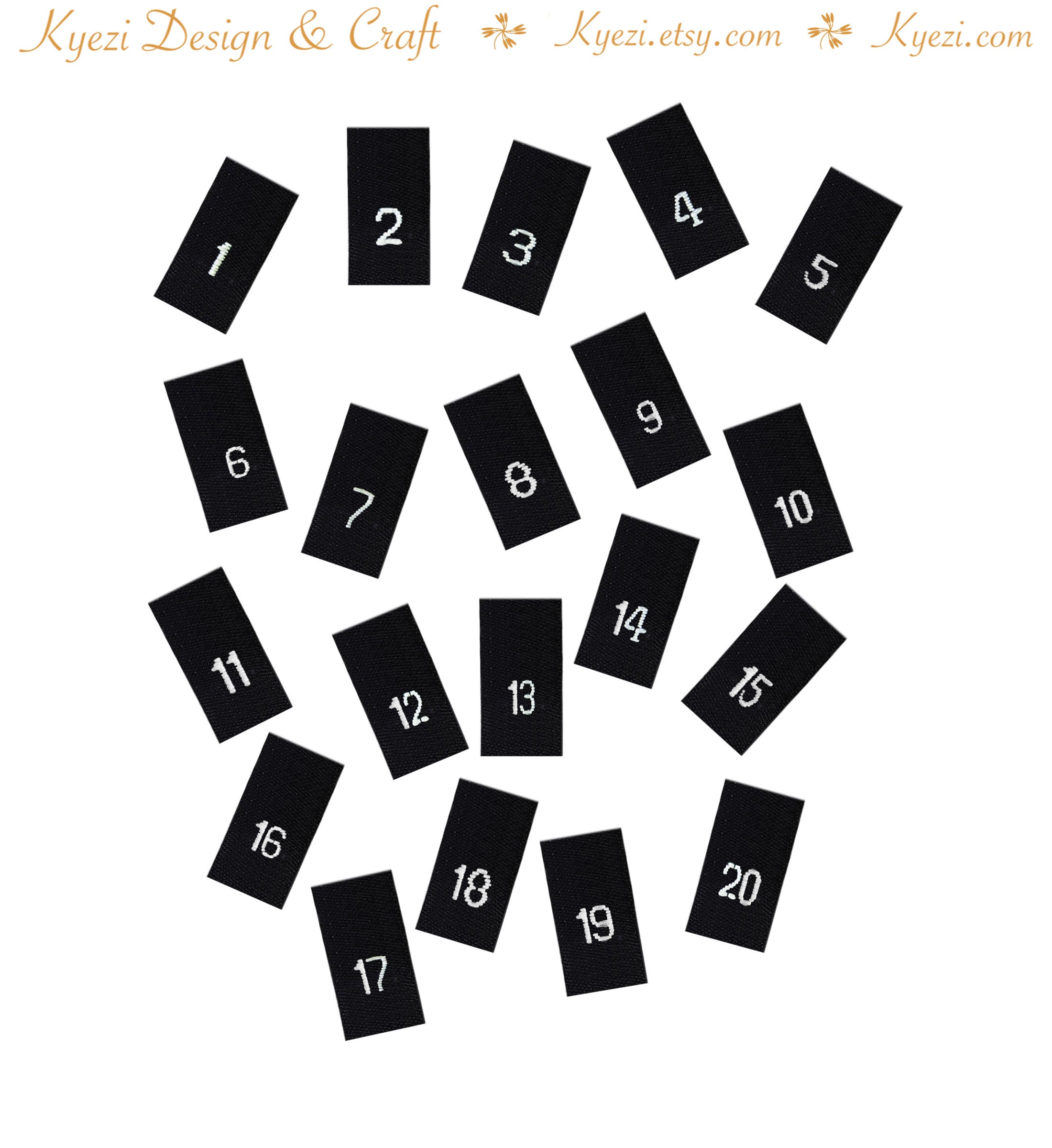 Black / White Woven Size Label Tabs Womens Woven Labels Cut | Etsy