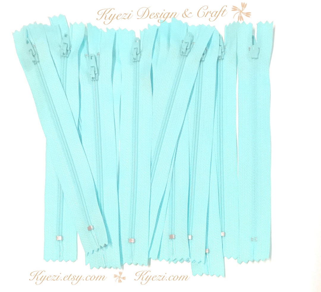 5 10 15 Pcs 5 Inch Light Blue Nylon Coil Zippers - Etsy