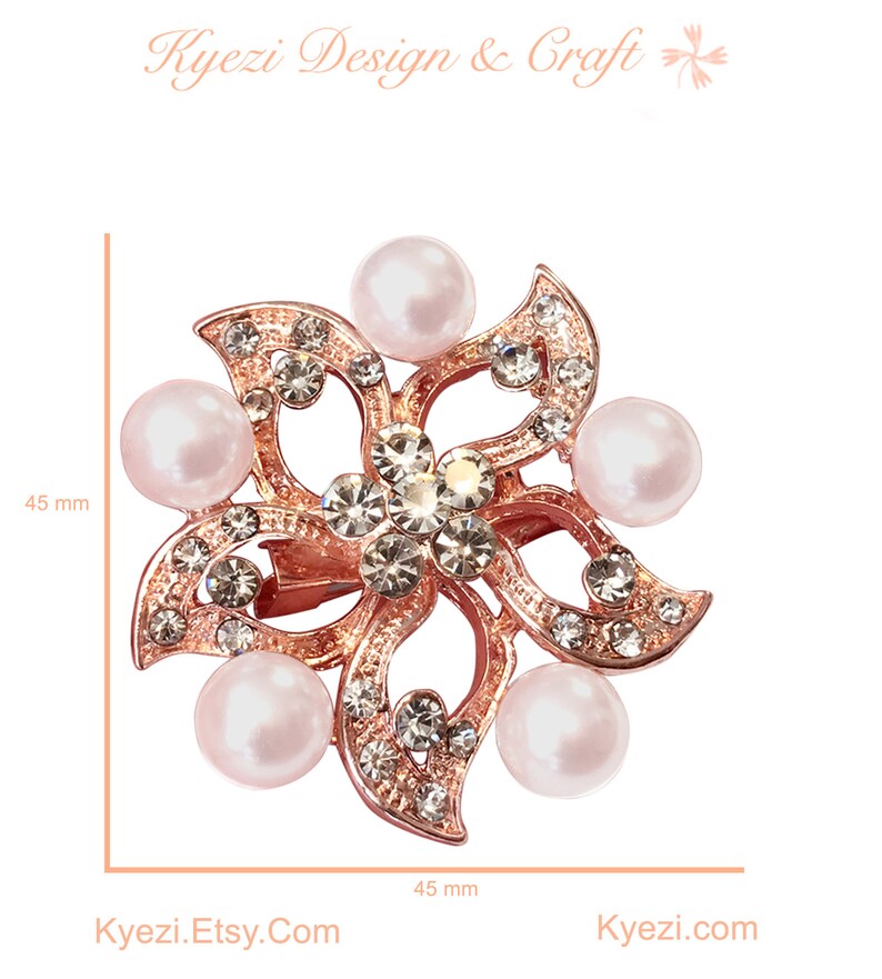 9pcs Rose Gold Gorgeous Luxury Sparkling Rhinestone Brooch - Etsy
