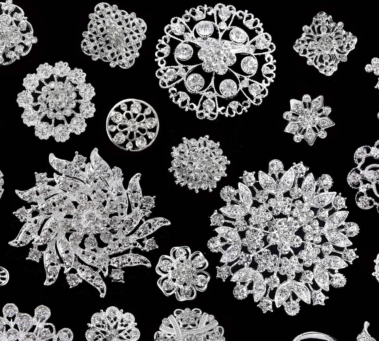 32 Pcs Assorted Silver Crystal Color High Quality Crystal - Etsy