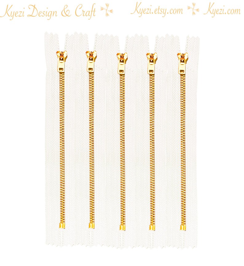 1 5 10 pcs 11 inch Off White Tape Jeans Zippers 5 Brass Teeth | Etsy