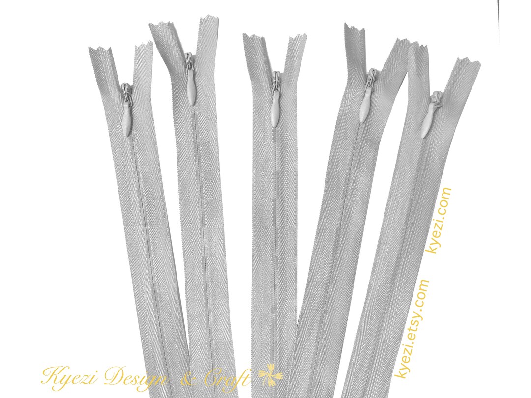 5 10 15 Pcs 16 Inch Light Grey Invisible Zippers - Etsy