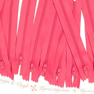 5 10 15 Pcs 18 Inch Hot Pink Nylon Coil Zippers - Etsy