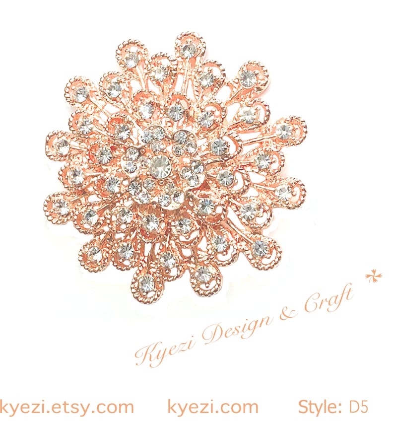 Rose Gold High Quality Crystal Rhinestone Embellishment Broach | Etsy