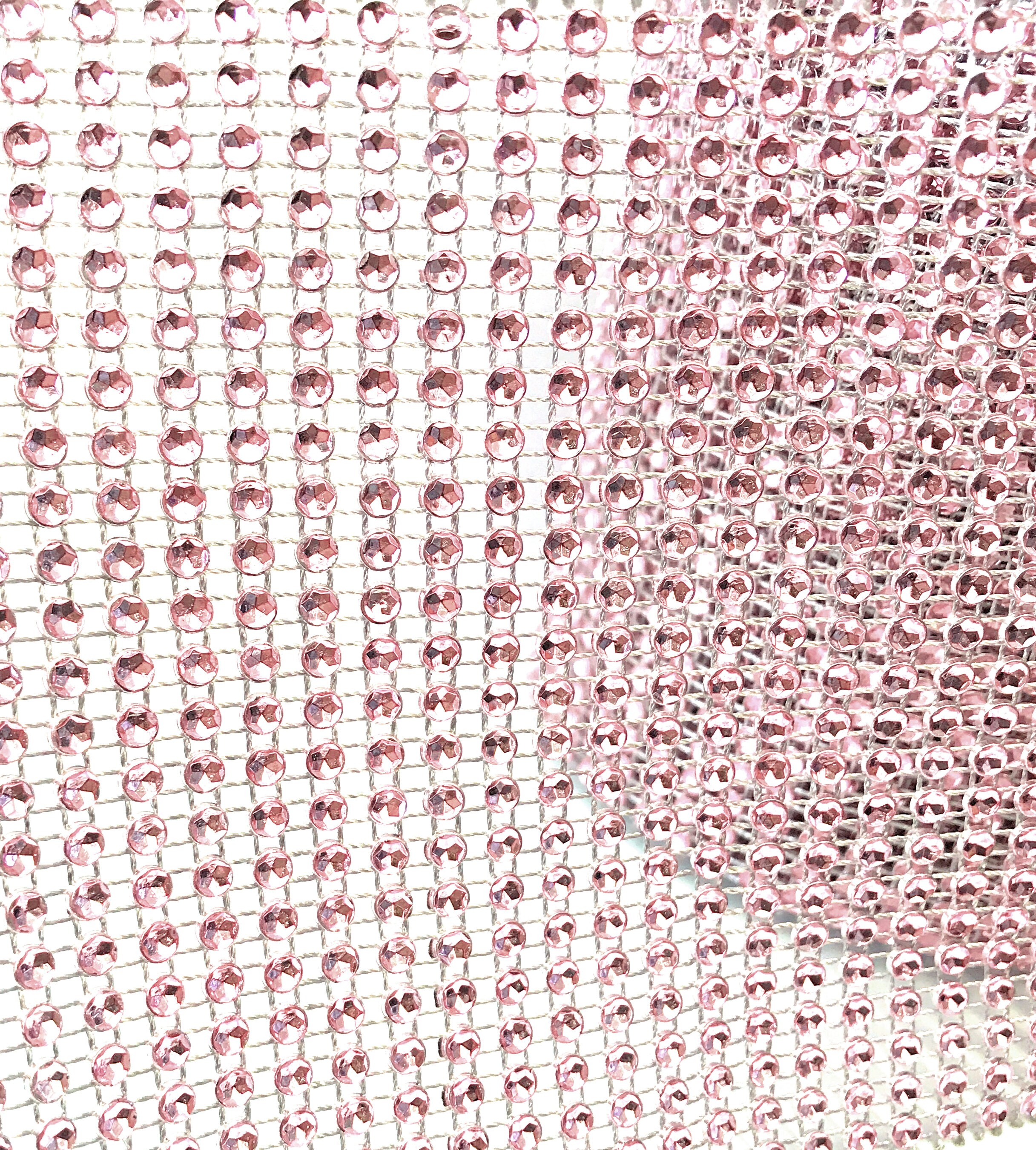 4.75 X 1 3 5 Yards Light Pink Rhinestone Diamond Mesh | Etsy