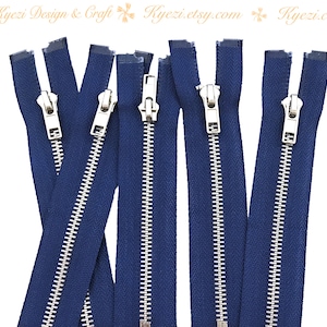 12 Inch Navy Silver Separating Jacket Zipper, Gauge 5 Sale Wholesale ...