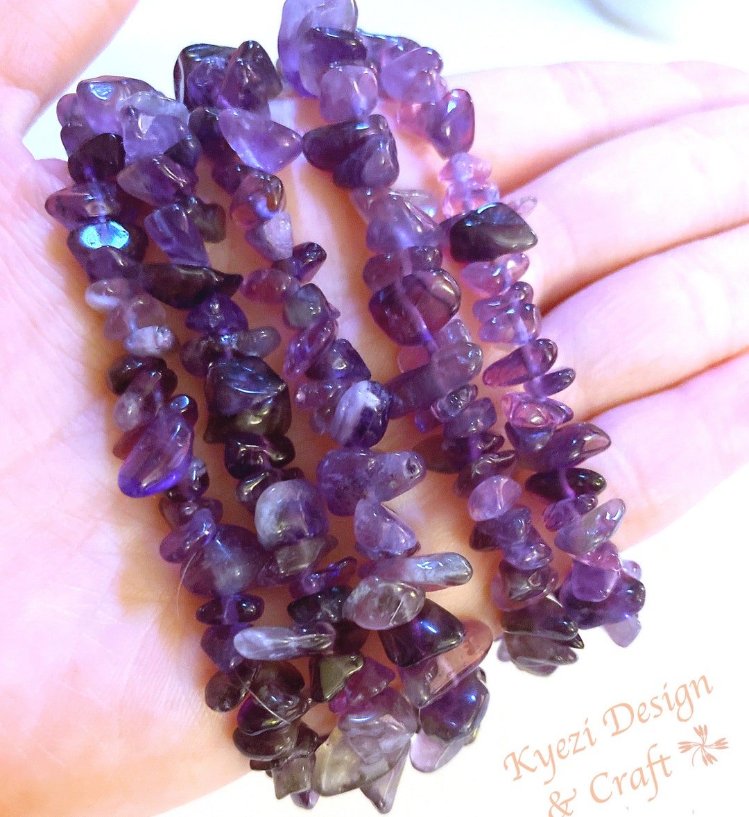 1 3 5 10 Pcs Amethyst Gemstone Stretchy String Bracelet Chakras Stone ...