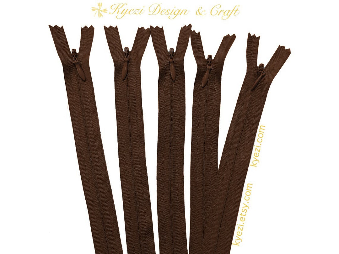5 10 15 Pcs 16 Inch Brown Invisible Zippers - Etsy