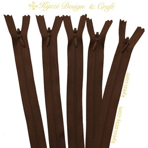 5 10 15 Pcs 16 Inch Brown Invisible Zippers - Etsy