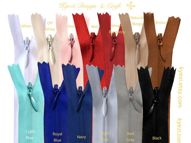5 10 15 Pcs 16 Inch Royal Blue Invisible Zippers | Etsy