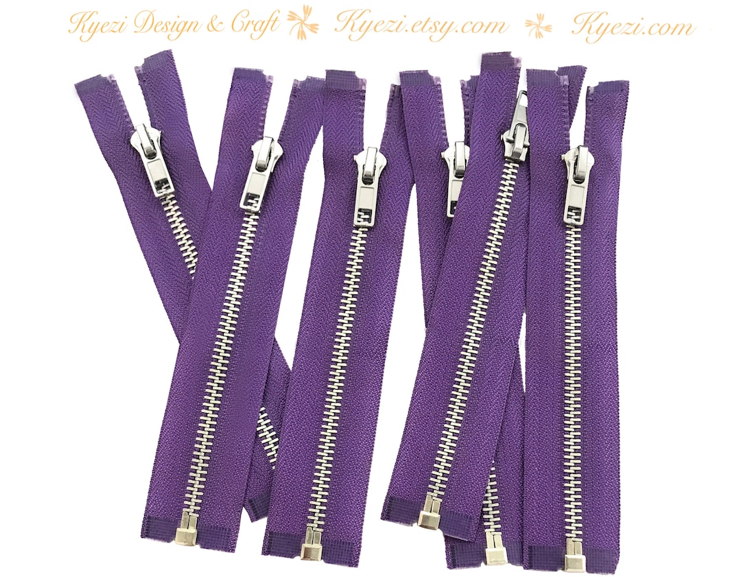 26 Inch Purple Silver Separating Jacket Zipper, Gauge 5 Sale Wholesale ...