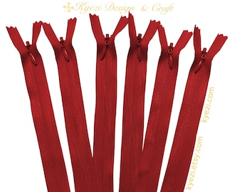 Maroon Burgundy Invisible Concealed Zip 55cm 22 Inch Long alternative ...