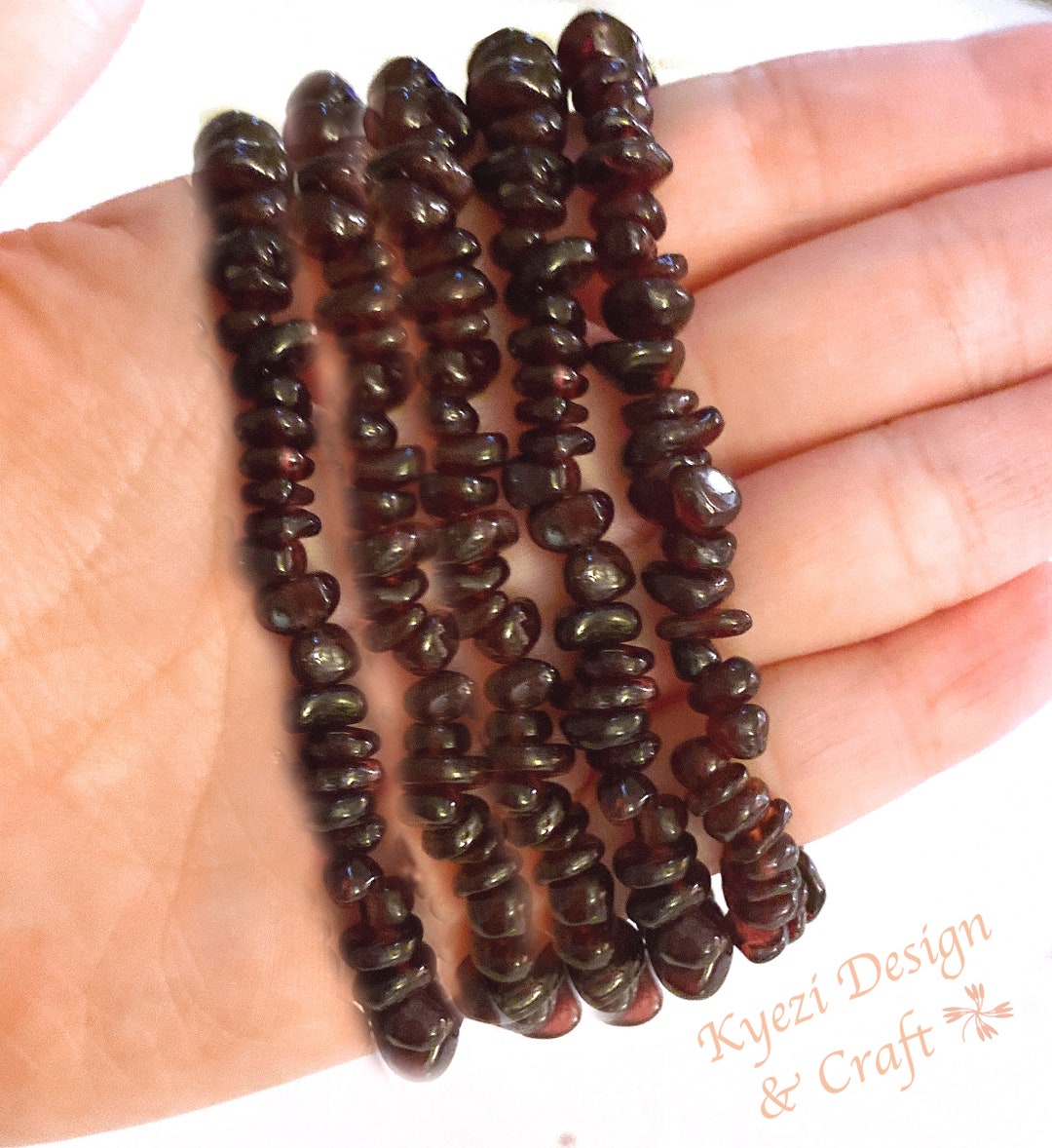 1 3 5 10 Pcs Garnet Chip Stretchy String Bracelet Chakras Stone Jewelry ...