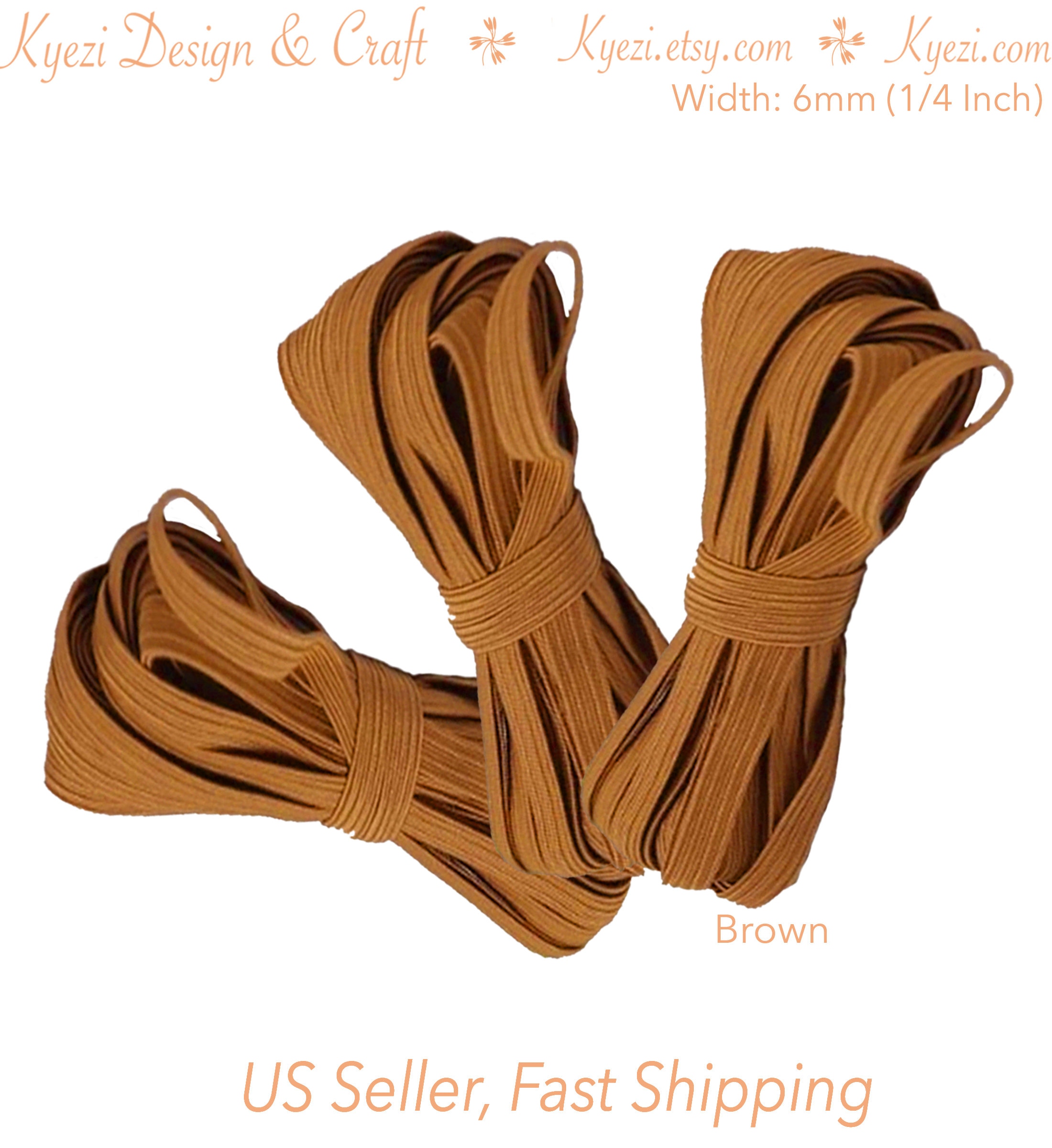 1/4 6mm Flat Elastic Band 1 5 10 20 50 100 yards Thin | Etsy