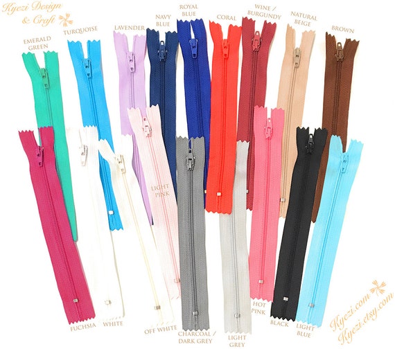 5 10 15 Pcs 3 Inch Nylon Coil Zippers Red Pink Blue Brown - Etsy