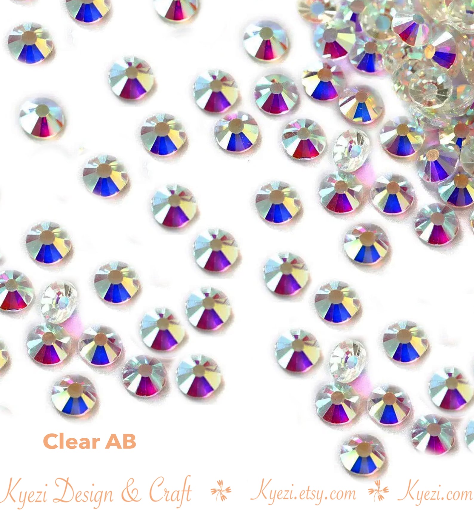1440 Pcs Ss6/2mm Stick on Crystal Rhinestone Iron on Hotfix Hot Fix ...