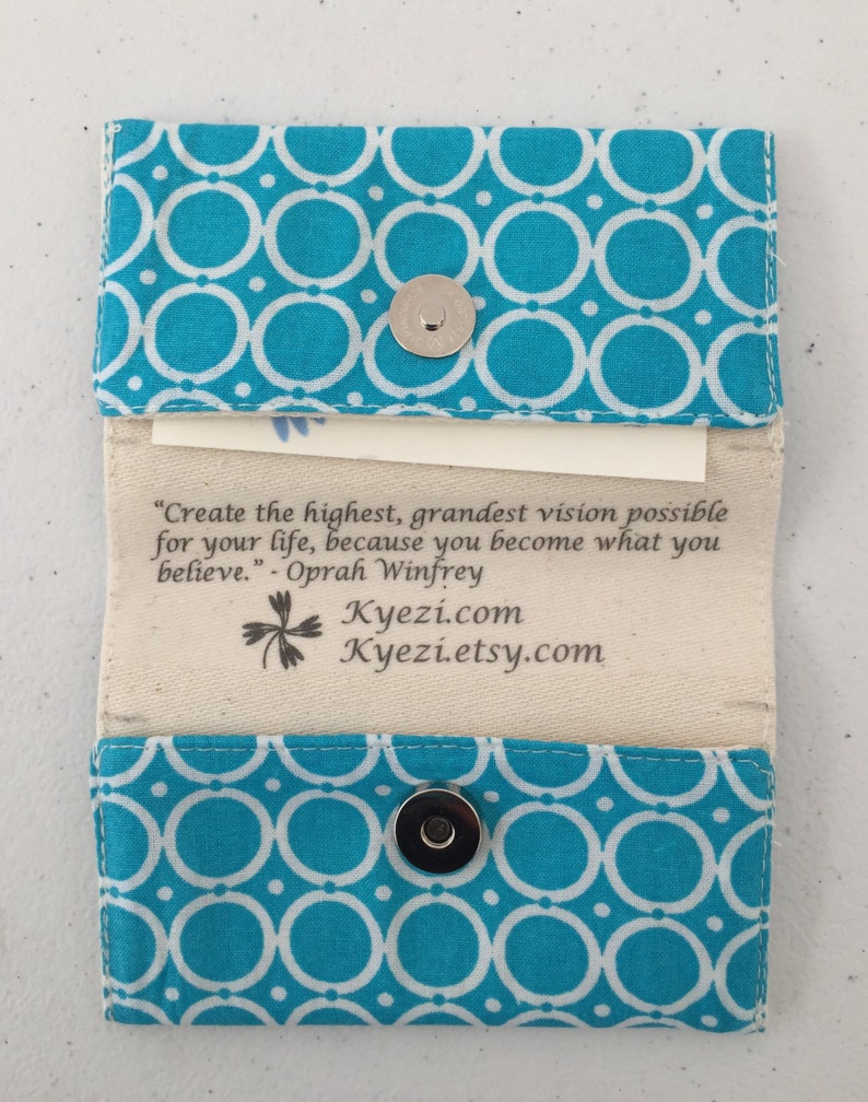 Light Blue off White Circle Mini Wallet Credit Card Wallet - Etsy