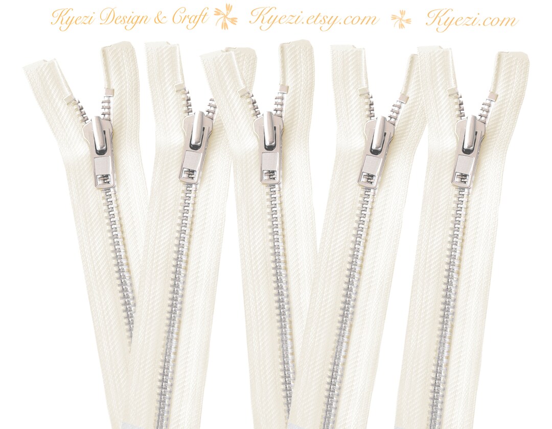 18 Inch Ivory Silver Separating Jacket Zipper, Gauge 5 Sale Wholesale ...