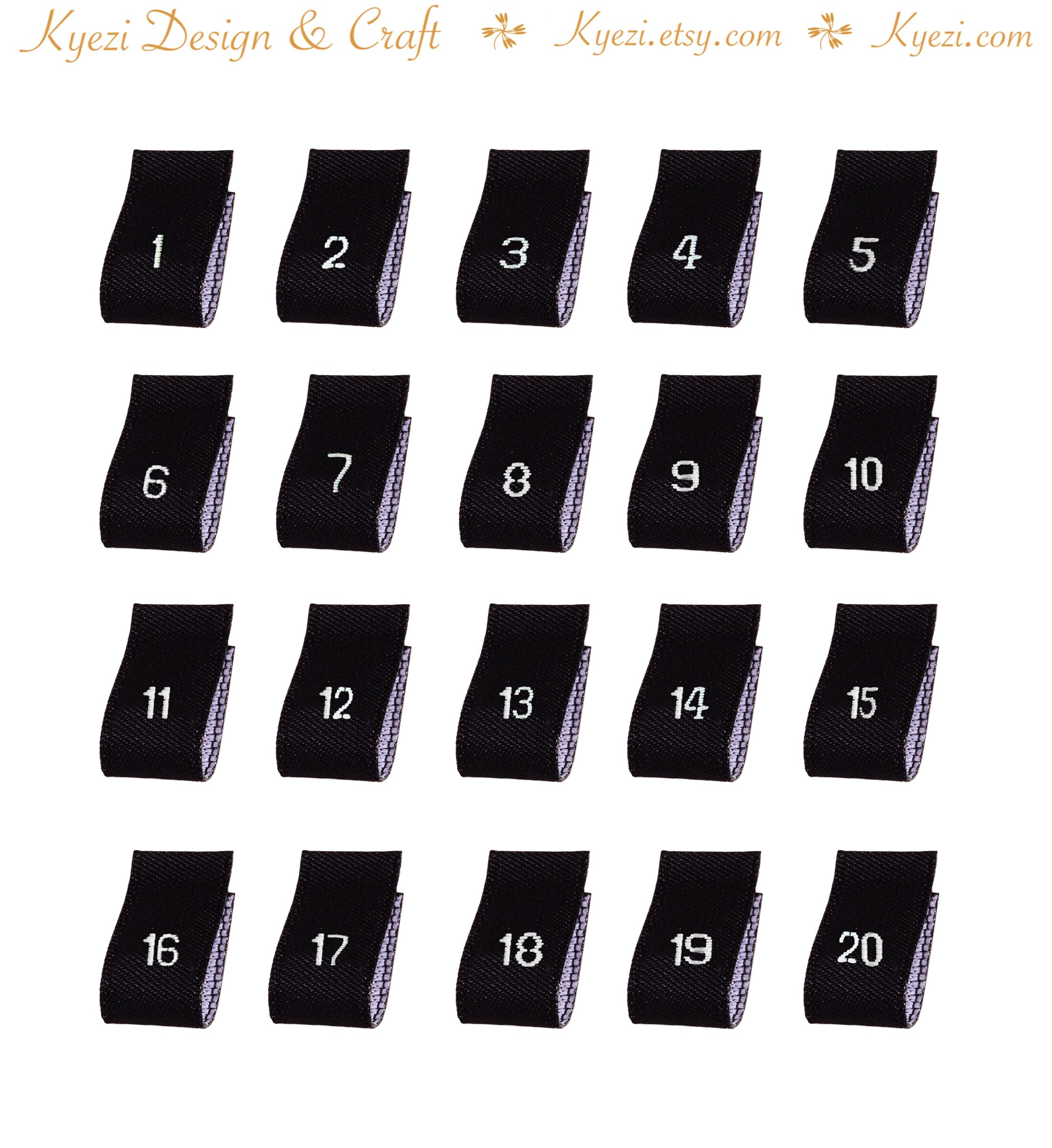 Black / White Woven Size Label Tabs Womens Woven Labels Cut | Etsy