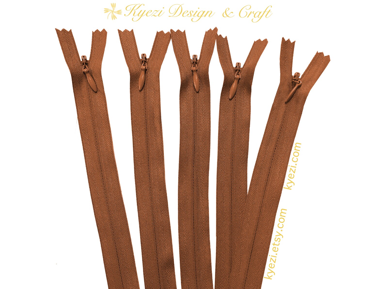 5 10 15 Pcs 18 Inch Brown Invisible Zippers - Etsy