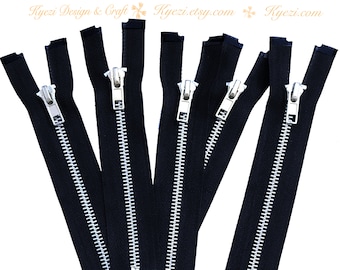 5 Inch Silver Separating Jacket Zipper, Gauge 5 Sale Wholesale Zippers ...