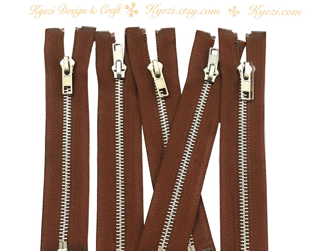 28 Inch Brown Silver Separating Jacket Zipper, Gauge 5 Sale Wholesale ...