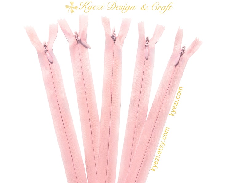 5 10 15 Pcs 9 Inch Light Pink Invisible Zippers - Etsy