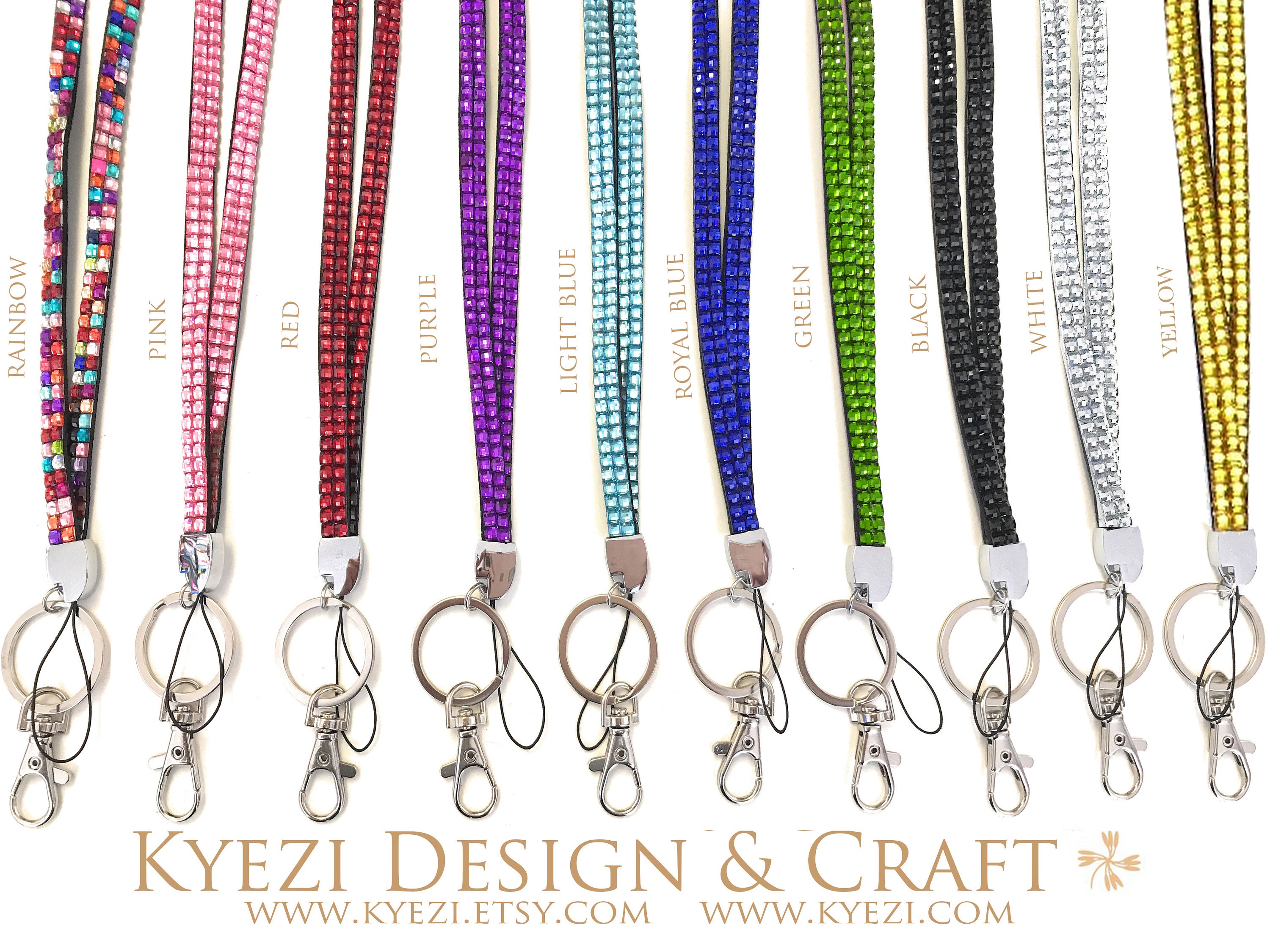 1 5 15 20 Pc Rhinestone Crystal Luxury Bling Bling Lanyard for Cell ...