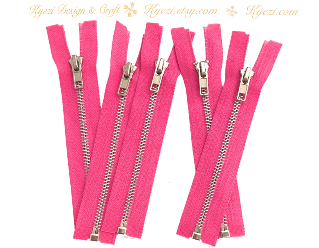 4 Inch Hot Pink Silver Separating Jacket Zipper, Gauge 5 Sale Wholesale ...