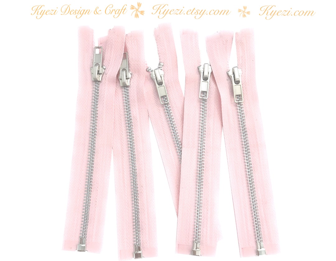 20 Inch Light Pink Silver Separating Jacket Zipper, Gauge 5 Sale ...