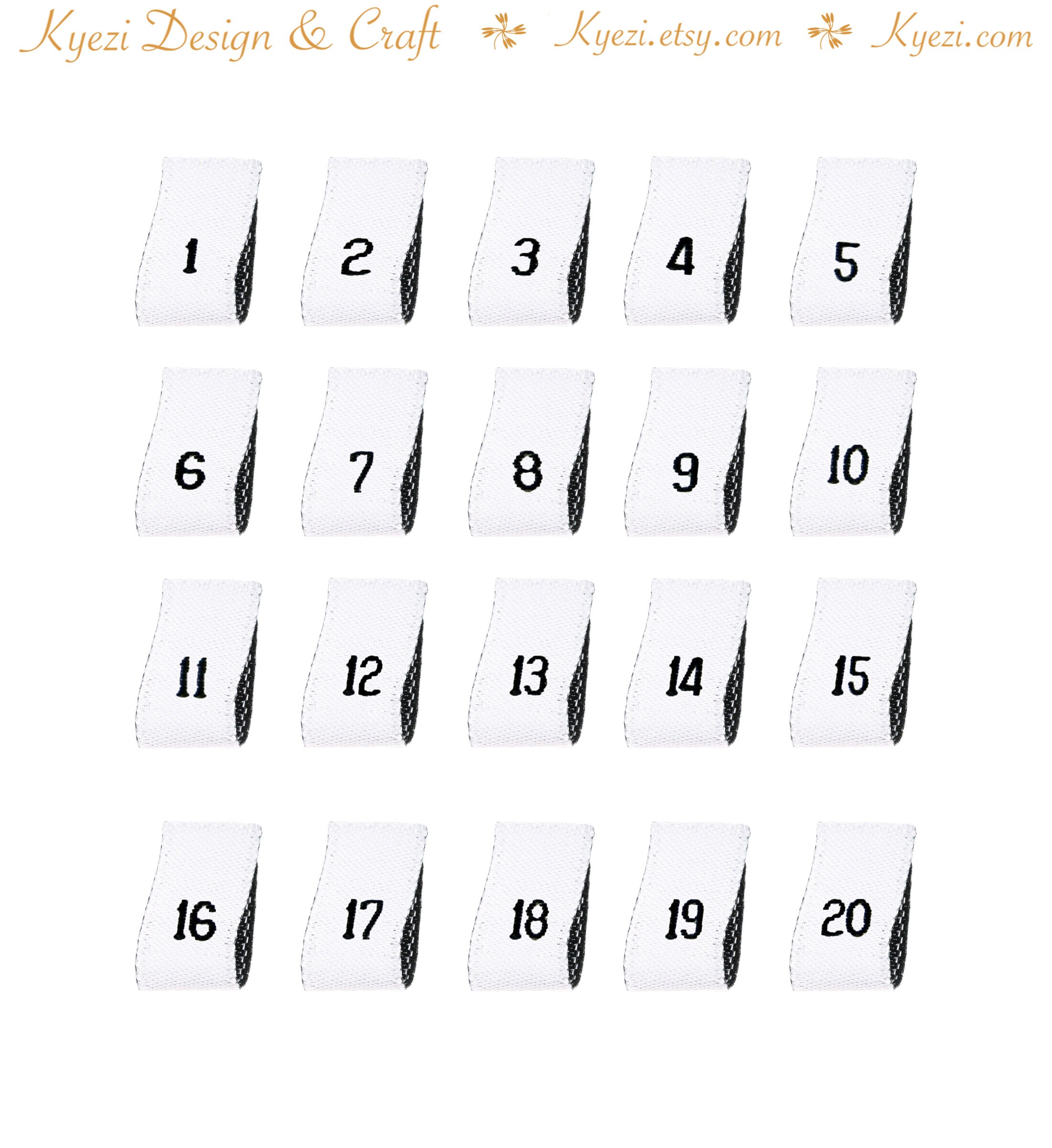 Black / White Woven Size Label Tabs Womens Woven Labels Cut | Etsy