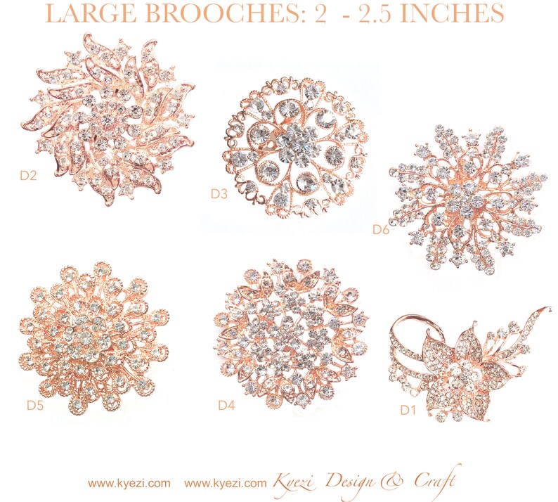 Rose Gold High Quality Crystal Rhinestone Embellishment Broach | Etsy