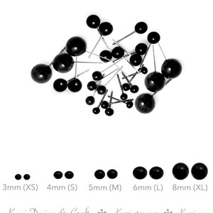 3mm 4mm 5mm 6mm 8mm Black Glass Round Eyes on Wire Pins - Needle ...