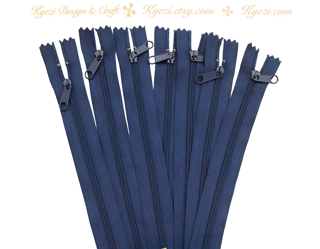 1 to 10 Pcs 16 Inch Navy Long Pull Nylon Zippers, Handbag Purse Pull ...