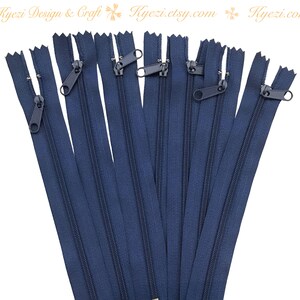 1 to 10 Pcs 16 Inch Navy Long Pull Nylon Zippers, Handbag Purse Pull ...