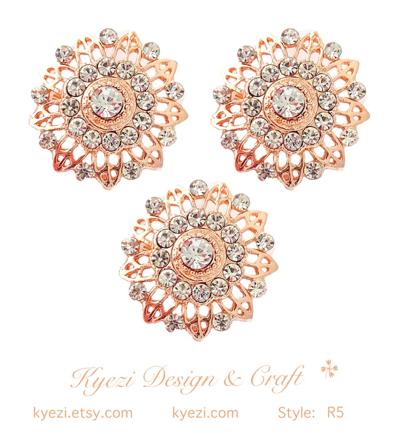 1 5 10 Pcs Rose Gold Gorgeous Luxury Sparkling Rhinestone - Etsy