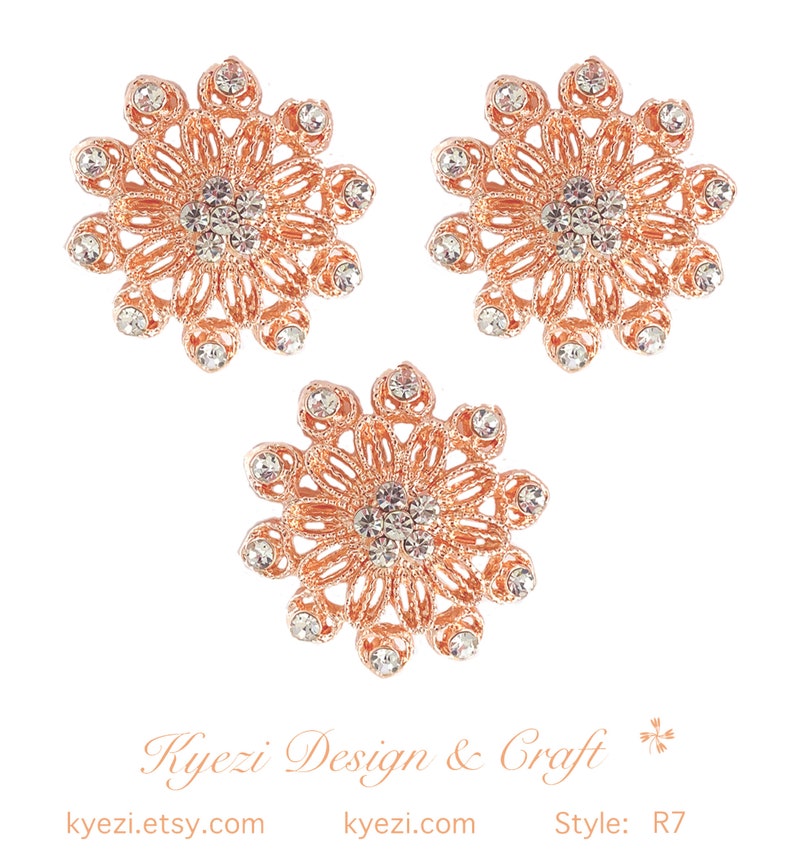 1 5 10 Pcs Rose Gold Gorgeous Luxury Sparkling Rhinestone - Etsy