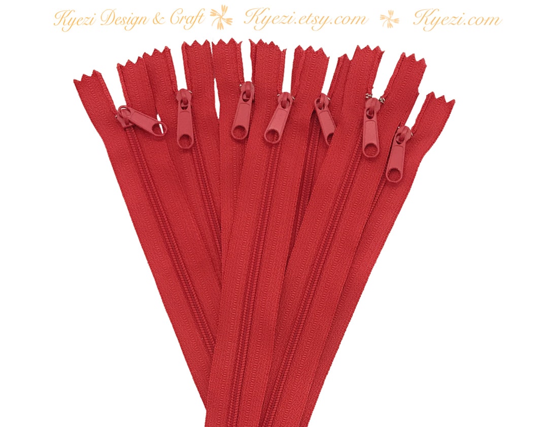 1 to 10 Pcs 24 Inch Red Long Pull Nylon Zippers, Handbag Purse Pull ...