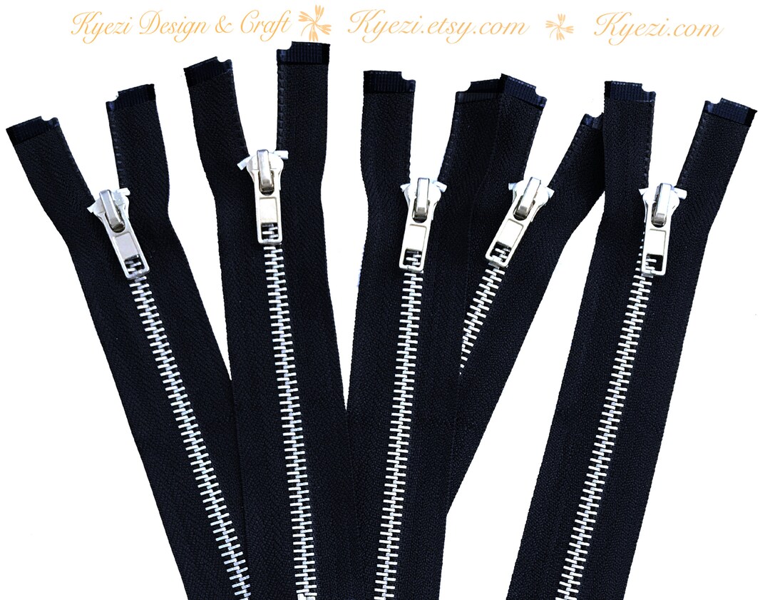 10 Inch Black Silver Separating Jacket Zipper, Gauge 5 Sale Wholesale ...