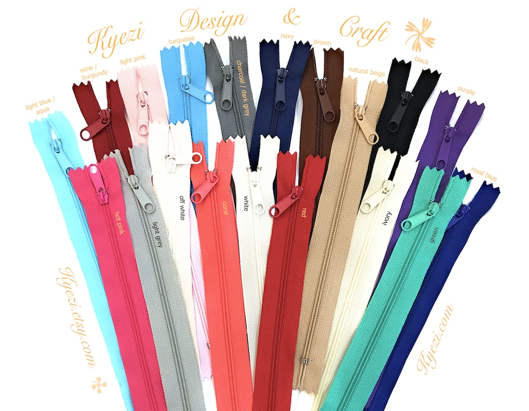 1 to 10 Pcs 18 Inch Long Pull Nylon Zippers, Handbag Purse Pull Zippers ...