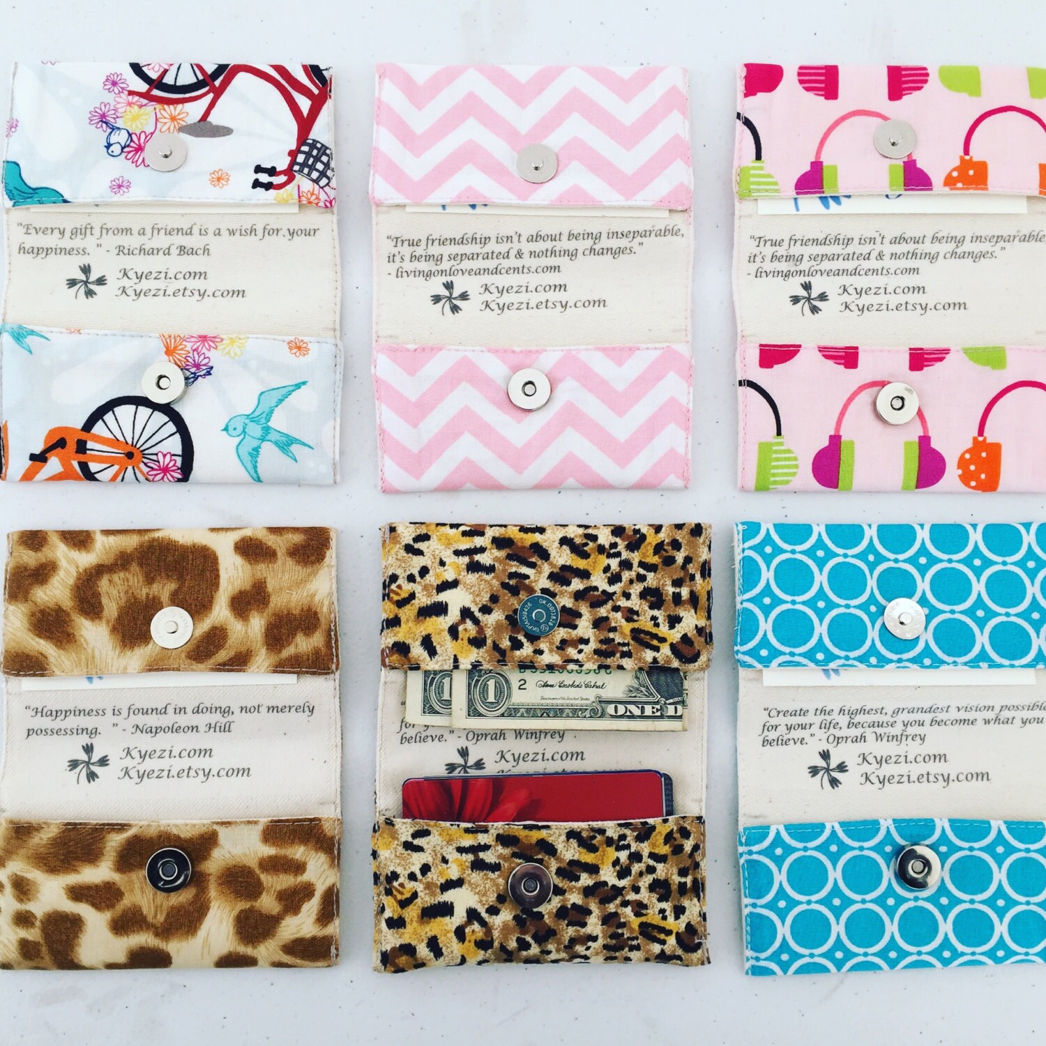 Pink Red Green Headphone Mini Wallet Credit Card Wallet ID - Etsy