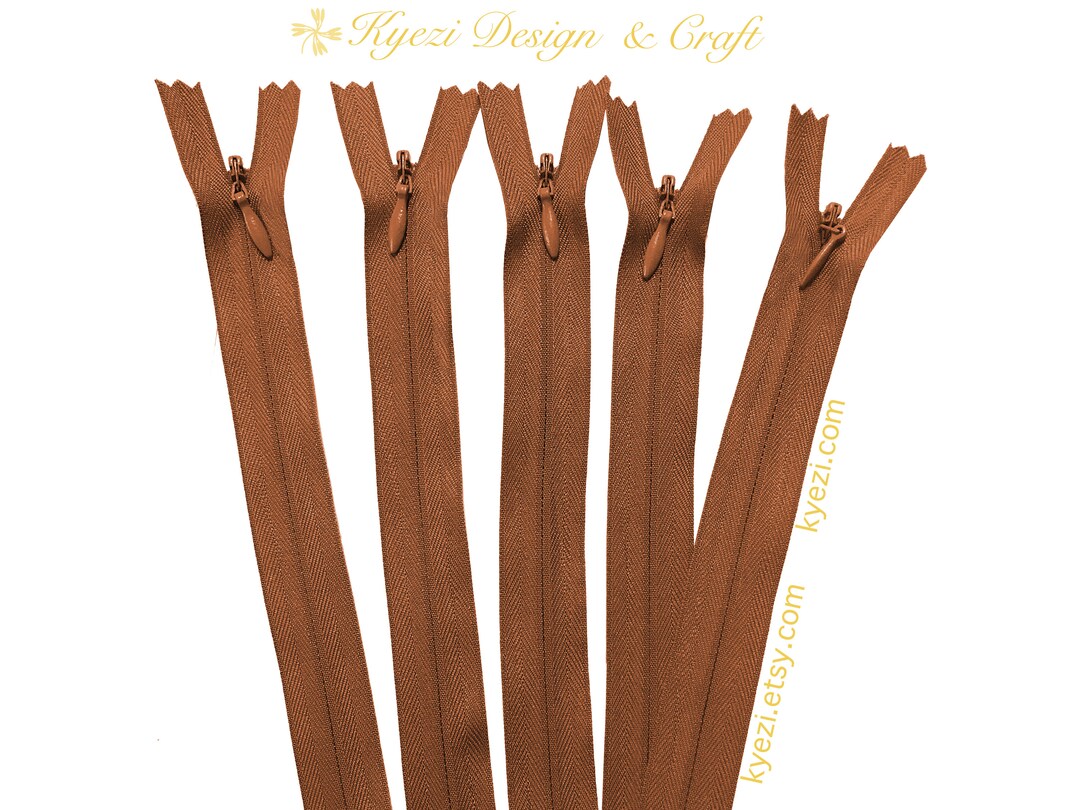 5 10 15 Pcs 16 Inch Brown Invisible Zippers - Etsy