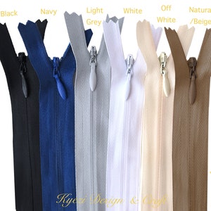 5 10 15 Pcs 14 Inch Natural Beige Invisible Zippers - Etsy