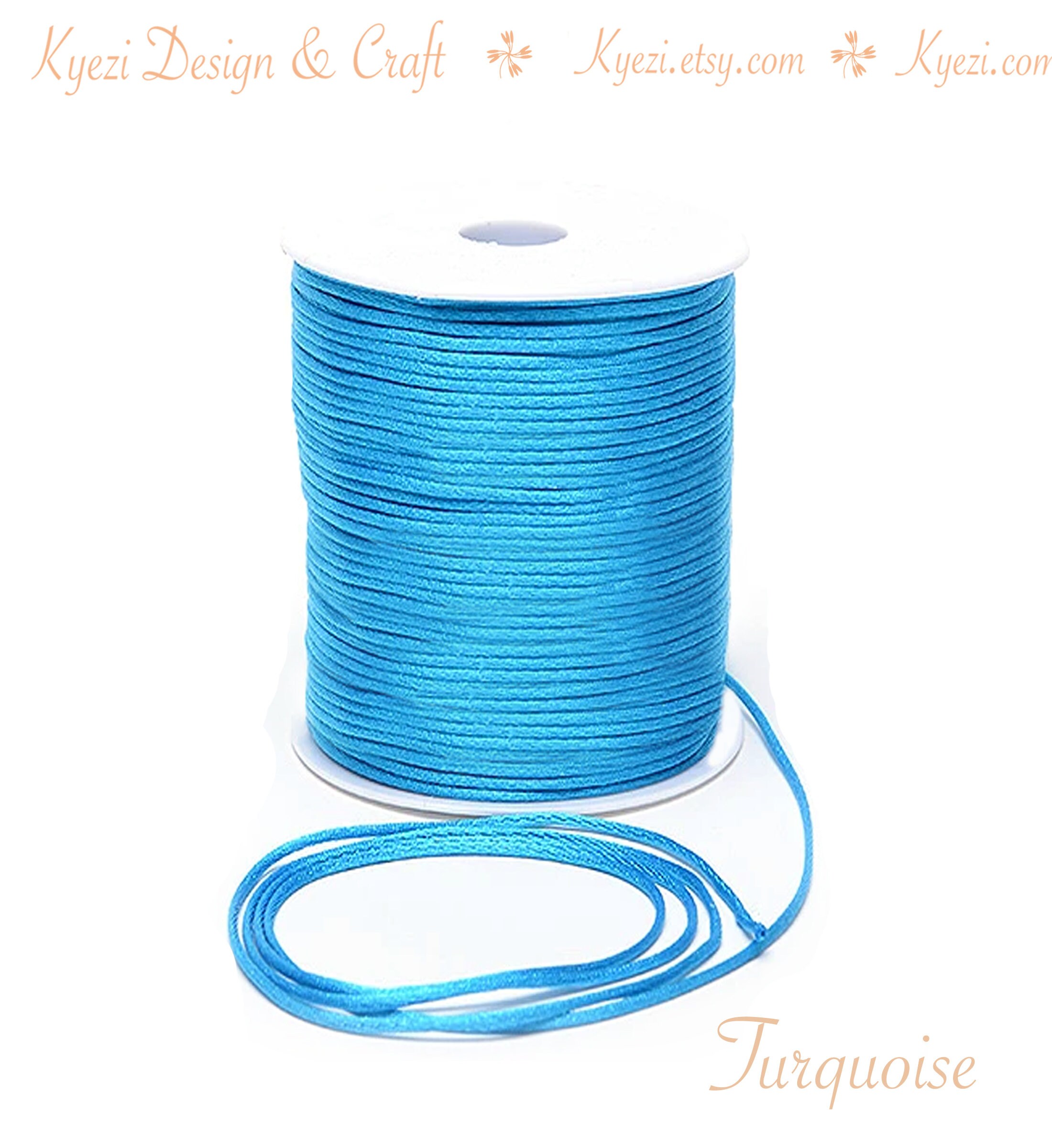 2mm Nylon Satin Cord Rattail DIY Silk Chinese Knot Shamballa Rattail ...